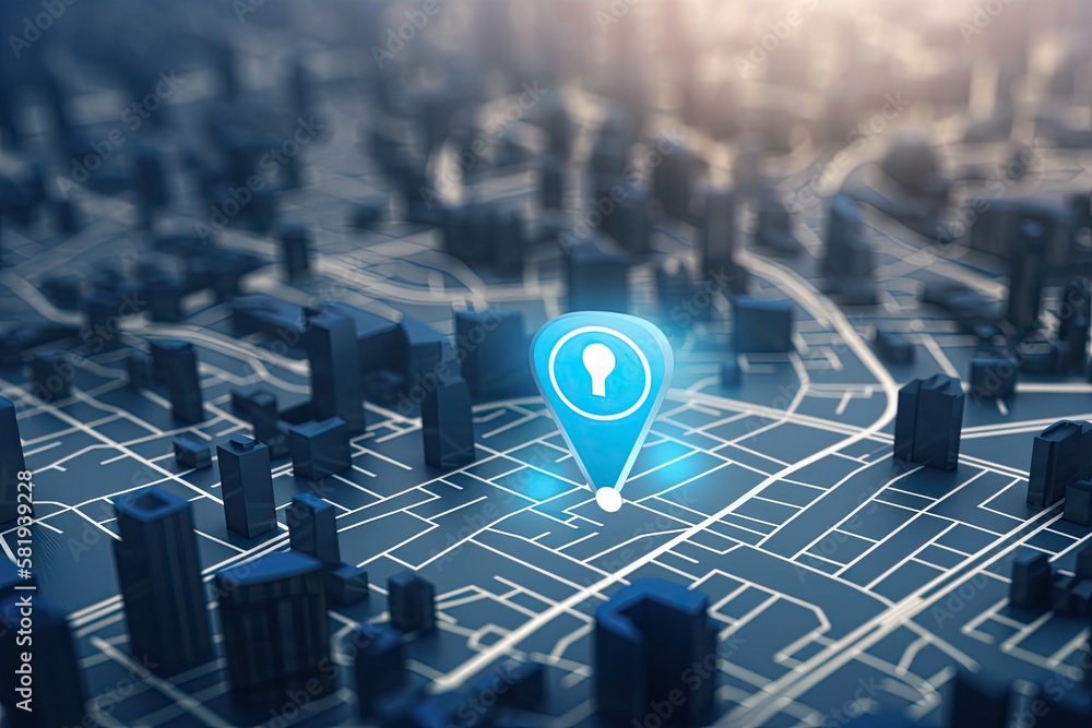 Ilustrace „On a position place background with locate route mark ...