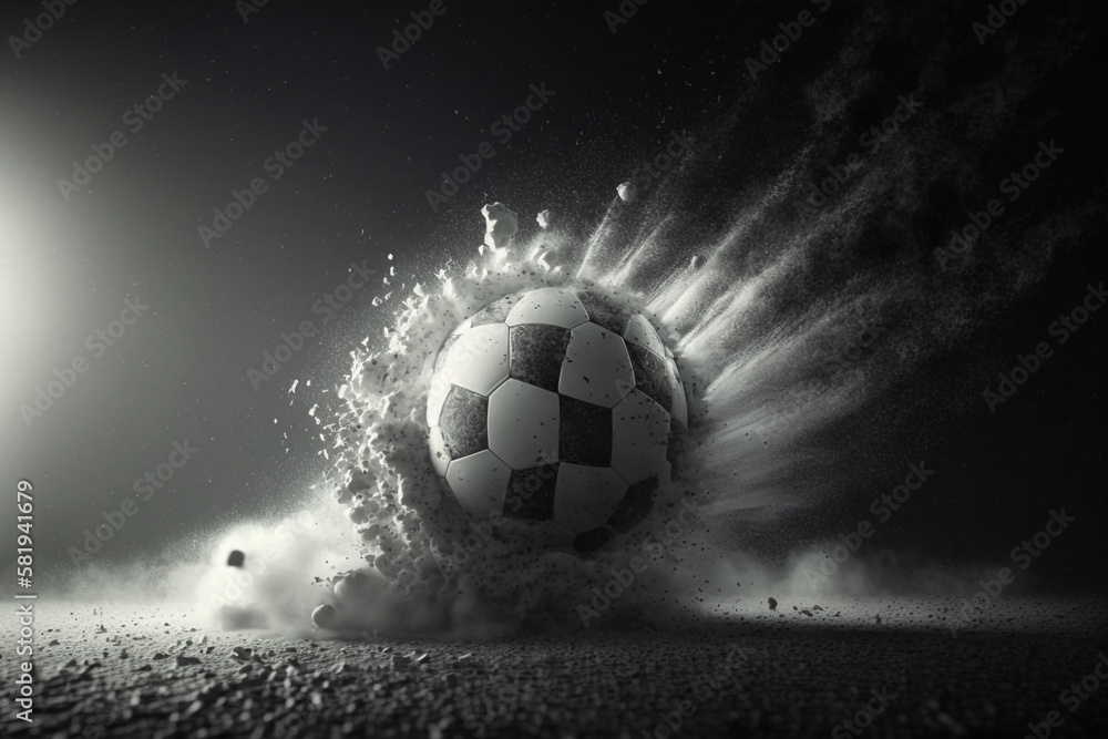 Soccer championship or football sport game tournament flying ball ...