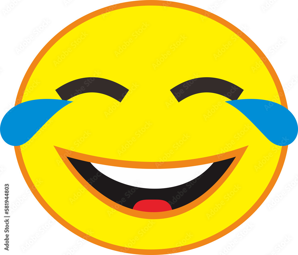 Emoji emoticon laugh lol png sticker symbol Stock Illustration | Adobe ...