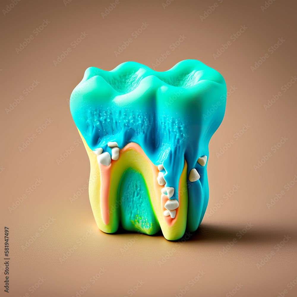 3D artificial model of the human tooth. Detailed tooth human biology ...