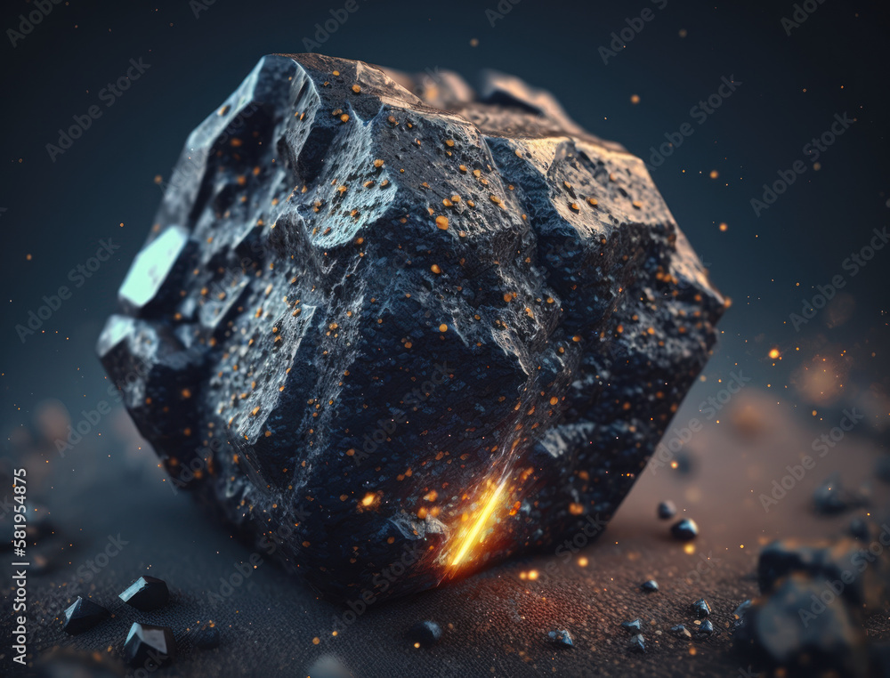 Tektite Meteorite background stone created with Generative AI ...