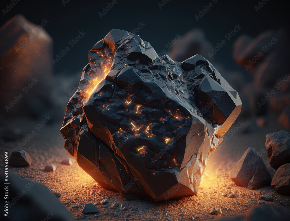 Tektite Meteorite background stone created with Generative AI technology Stock-Illustration ...