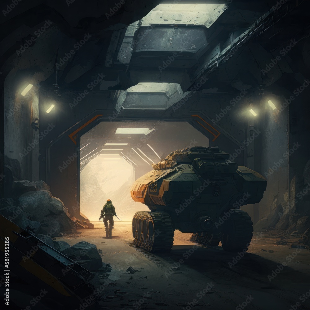 Underground Military Base Game Art Stock Illustration | Adobe Stock