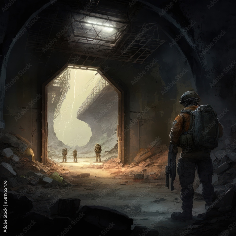 Underground Military Base Game Art Stock Illustration | Adobe Stock