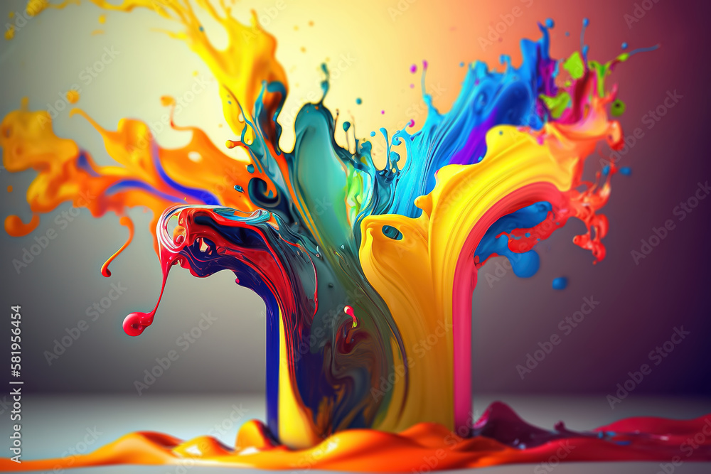 Color explosion, Paint Splash, Colorful Explosion, Generative AI Stock ...