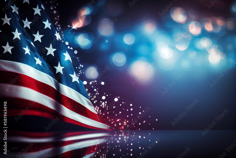 american flag background with Generative AI technology Stock ...