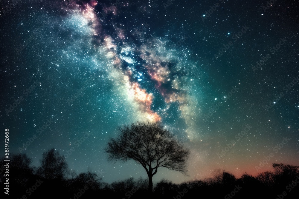 Starry night sky, milky way galaxy with stars and space dust in the ...