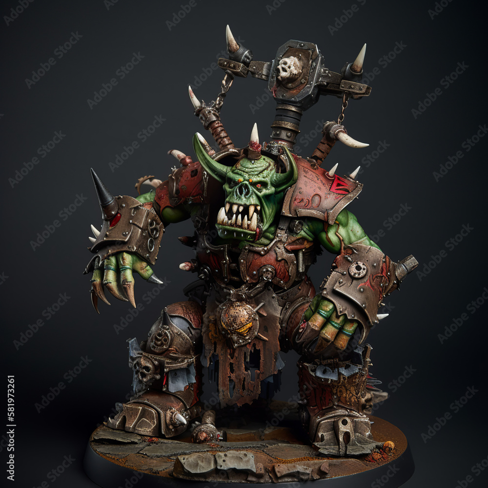 orc, chaos, waha, warrior, 40K, war, hammer, statue, asia, temple ...
