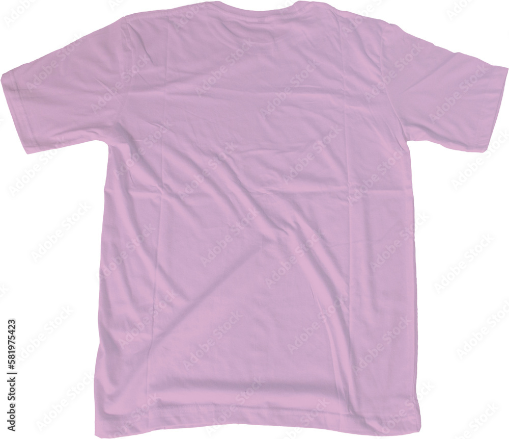 Baby Pink t shirt mock up transparent background back side view. Stock ...