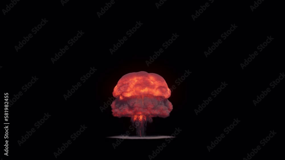 explosion of a nuclear bomb. Realistic 3D animation of atomic bomb ...