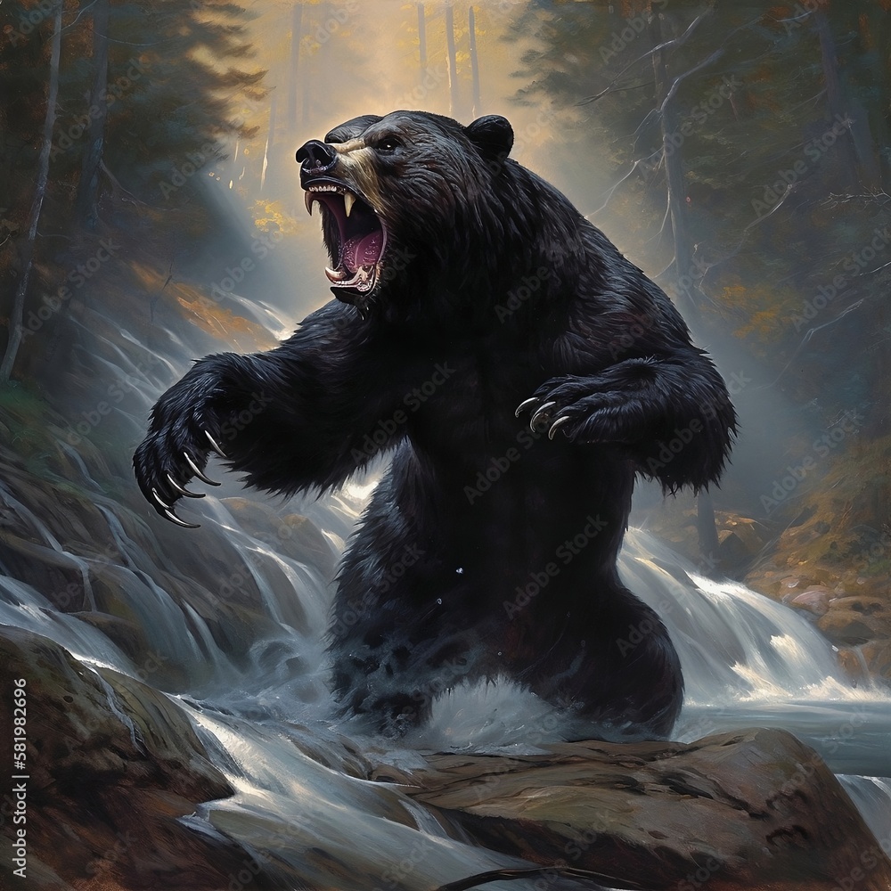 Angry Black Bear Stock Illustration | Adobe Stock