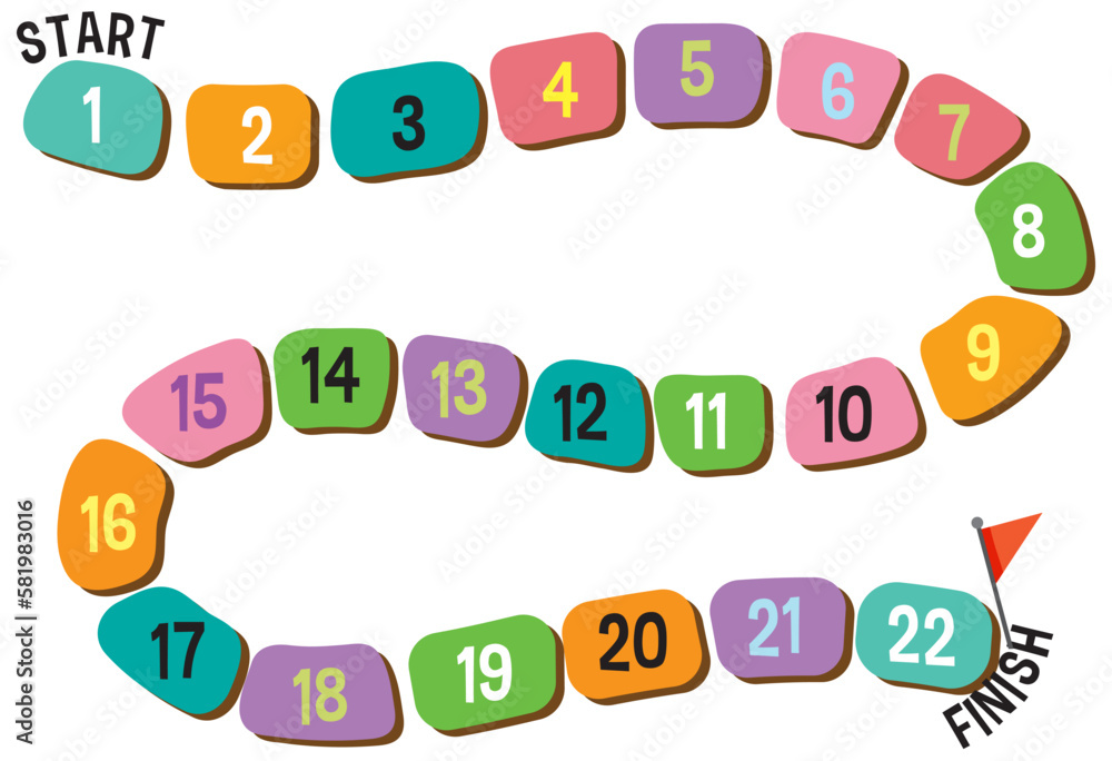 Simple Board Game Template For Children Stock Vector Adobe Stock
