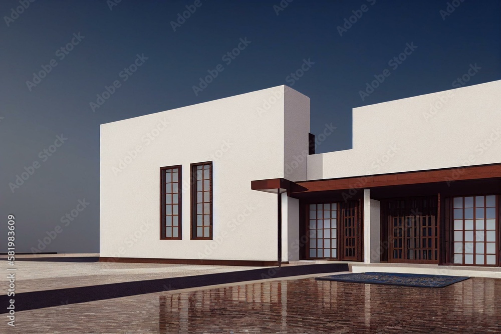 traditional qatari house exterior at the national qatar museum ...