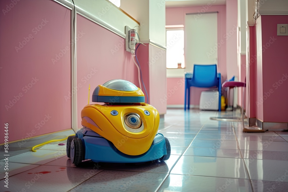 Automatic robot washer cleaning equipment. Creative design cyborg toy ...