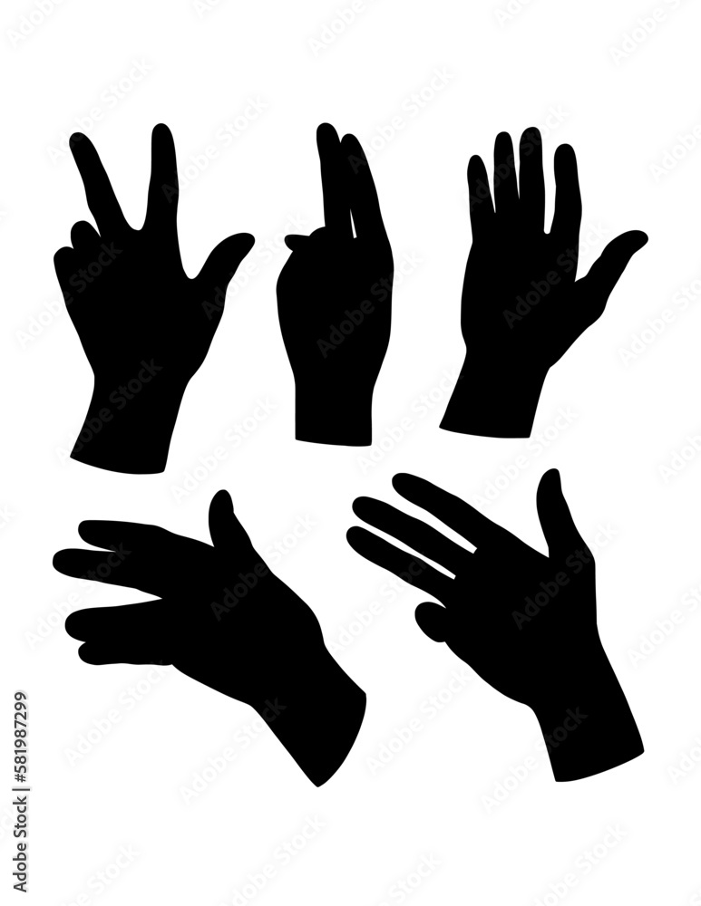 hand sign and symbol black silhouette Stock Vector | Adobe Stock