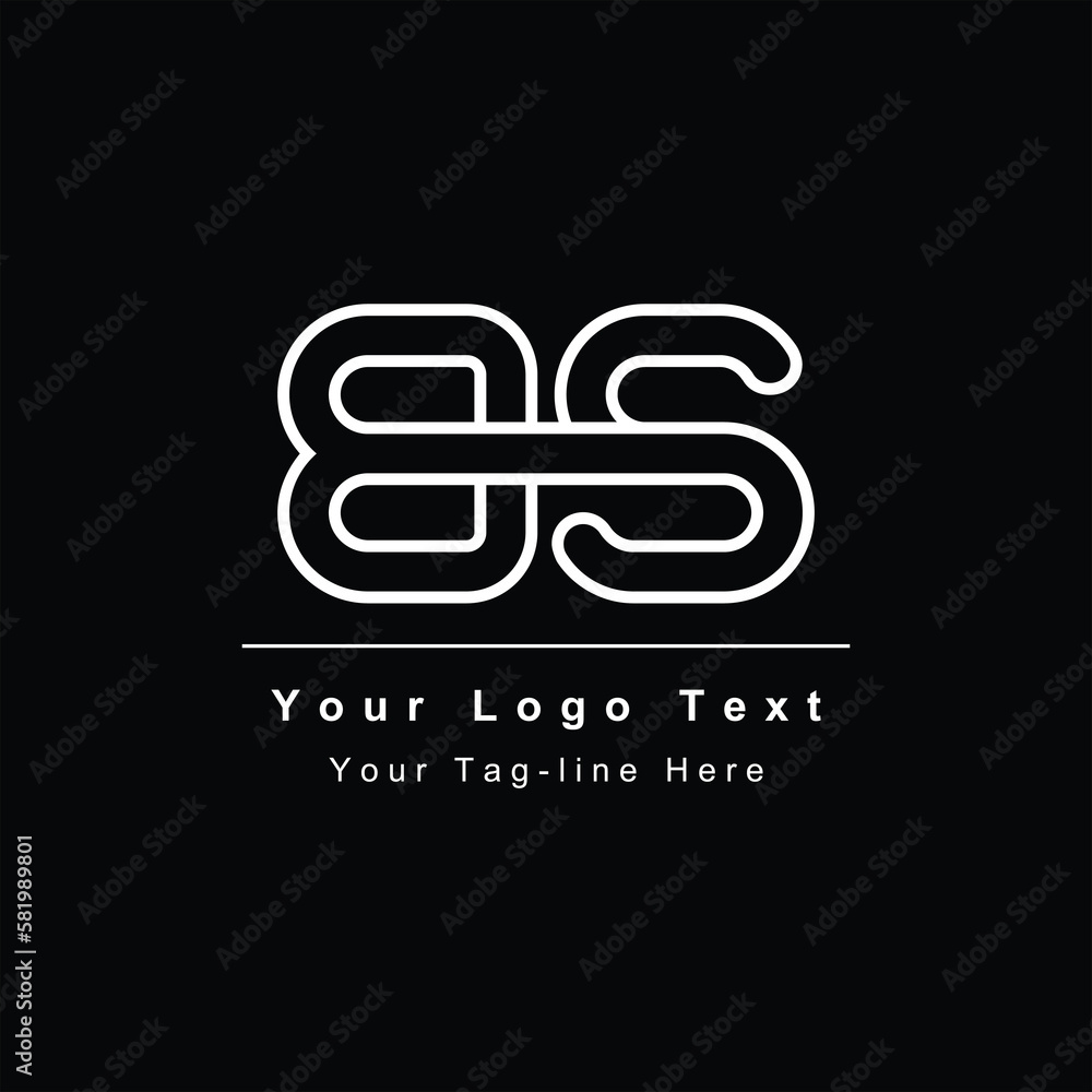 Premium Initial Letter BS logo design. Trendy awesome artistic black ...