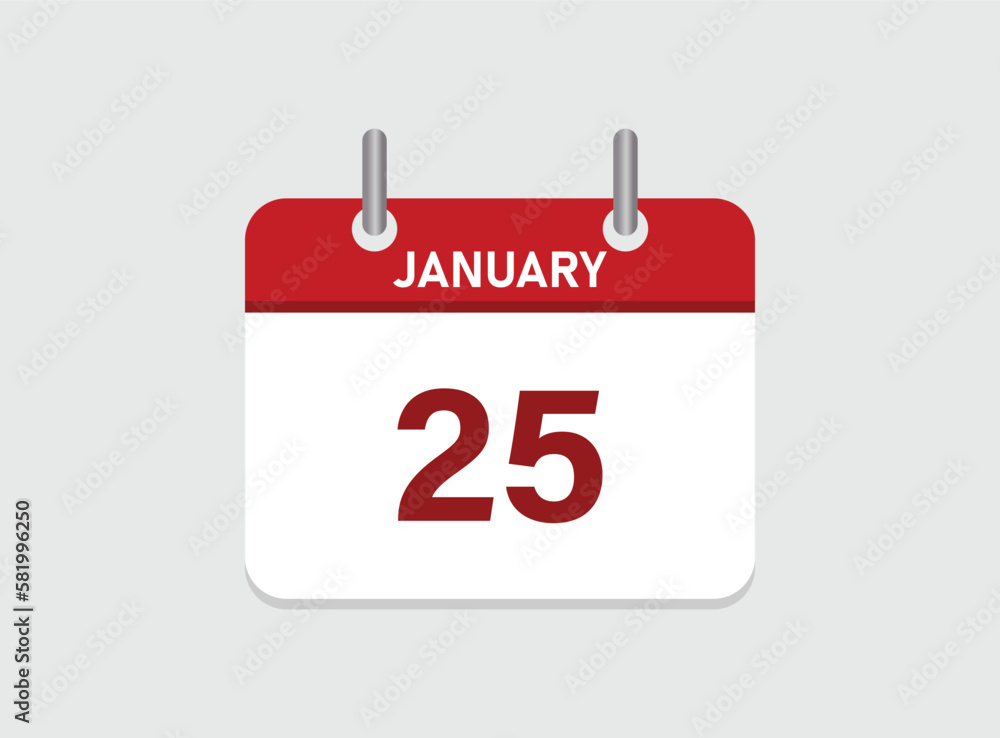 Vetor de 25 january calendar icon. Calendar template for the days of ...
