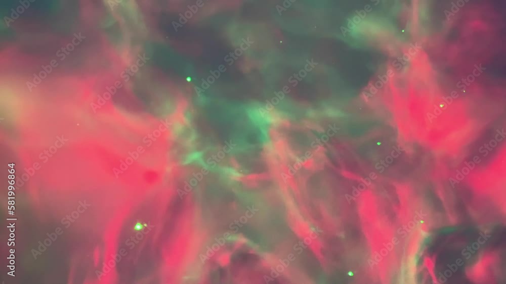 Seamless loop galaxy exploration through outer space towards glowing ...