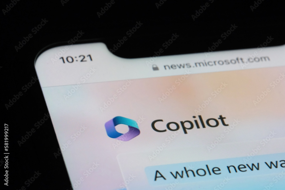 Shanghai,China-March 17th 2023: close up Microsoft 365 Copilot brand ...