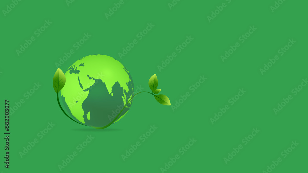 World environment day background with earth and plant Stock ...