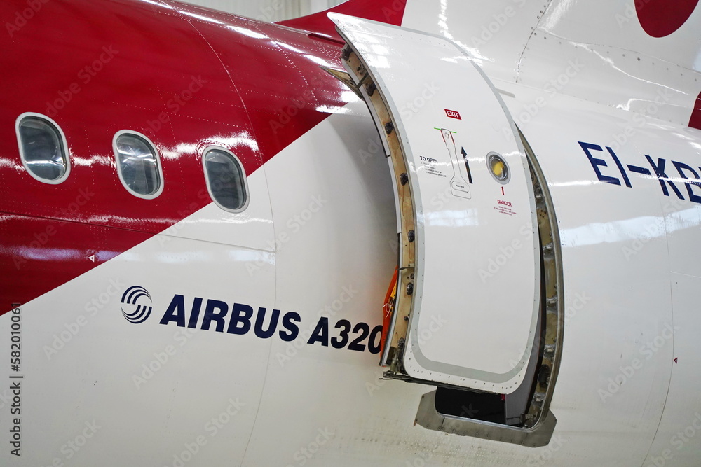 Engineers carry out diagnostics and repair of spare parts of the Airbus ...