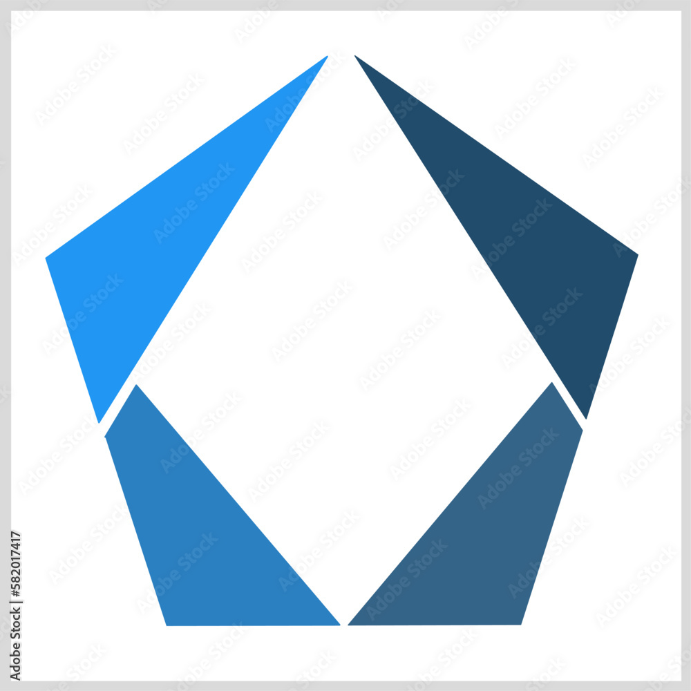 Pentagon icon blue and gray color, Vector Illustration for Icon, Logo ...