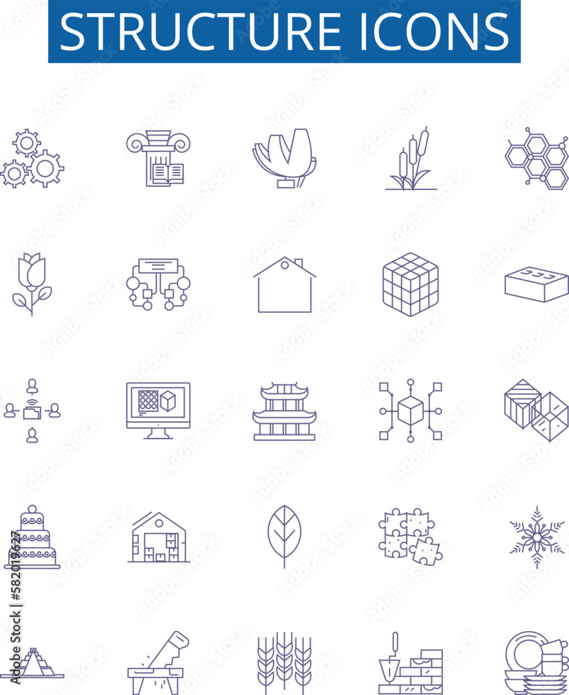 Structure icons line icons signs set. Design collection of Icons ...