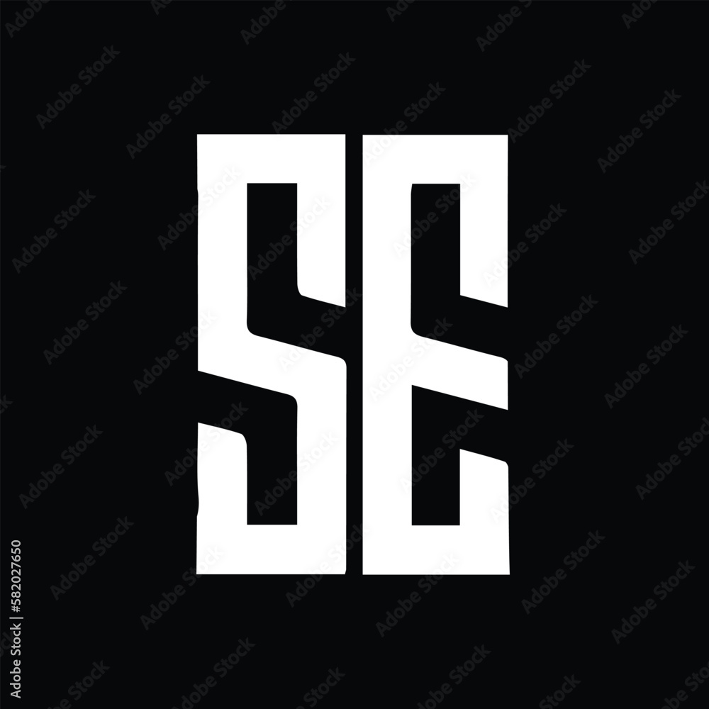 Vetor de SE SE Logo Design, Creative Minimal Letter SE SE Monogram do ...