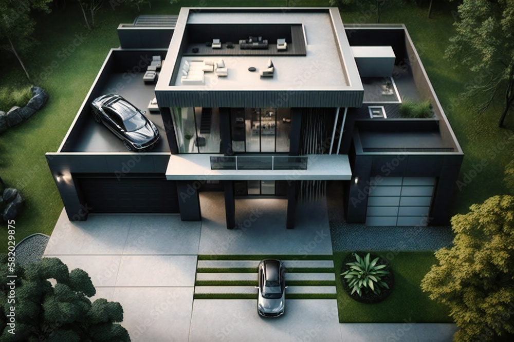 A contemporary home with a simple, yet striking design and a ...