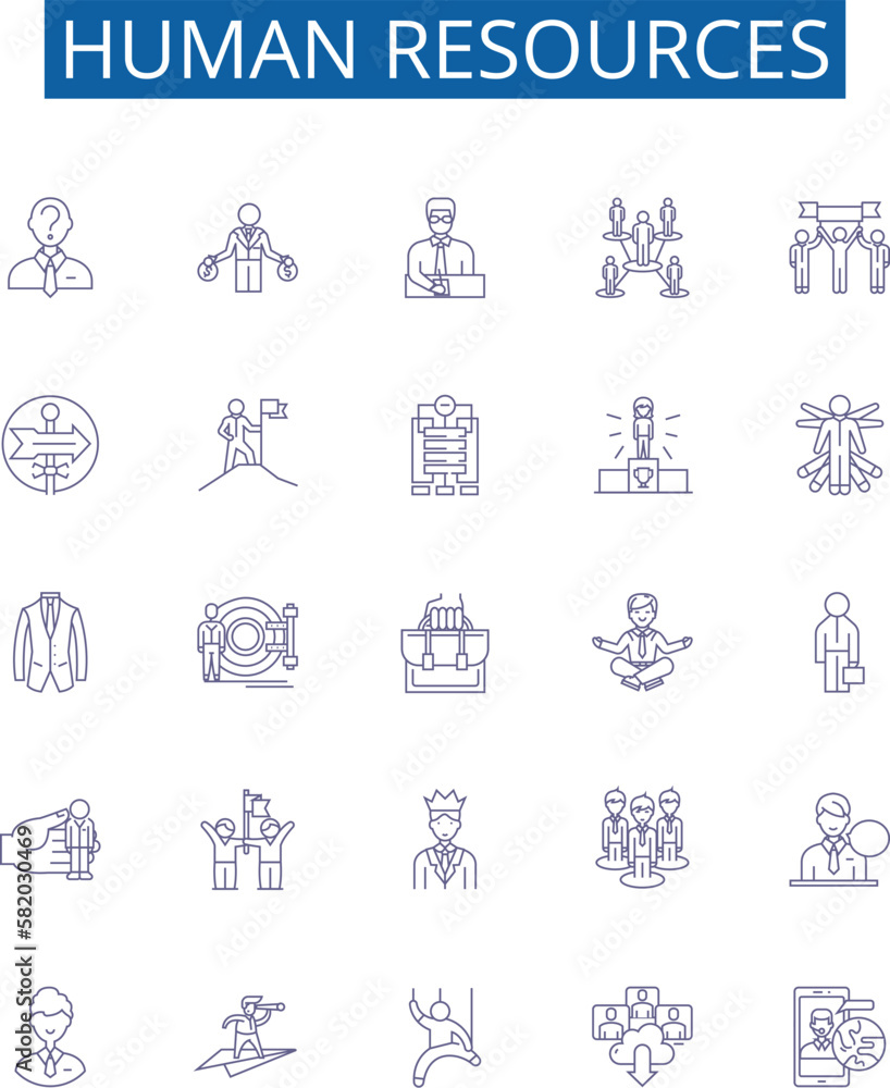 Human resources line icons signs set. Design collection of Personnel ...