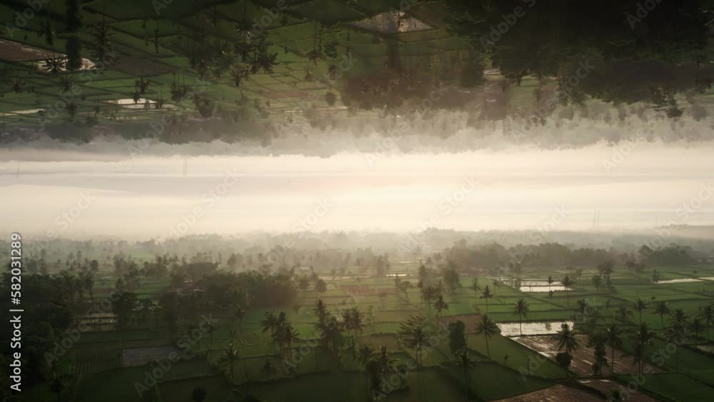 Futuristic Aerial View of Agricultural Rice Terraces Parallel Dimension ...