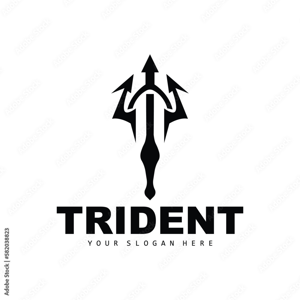 Trident Logo, Vector Magic Spear of Poseidon Neptune, Triton King ...