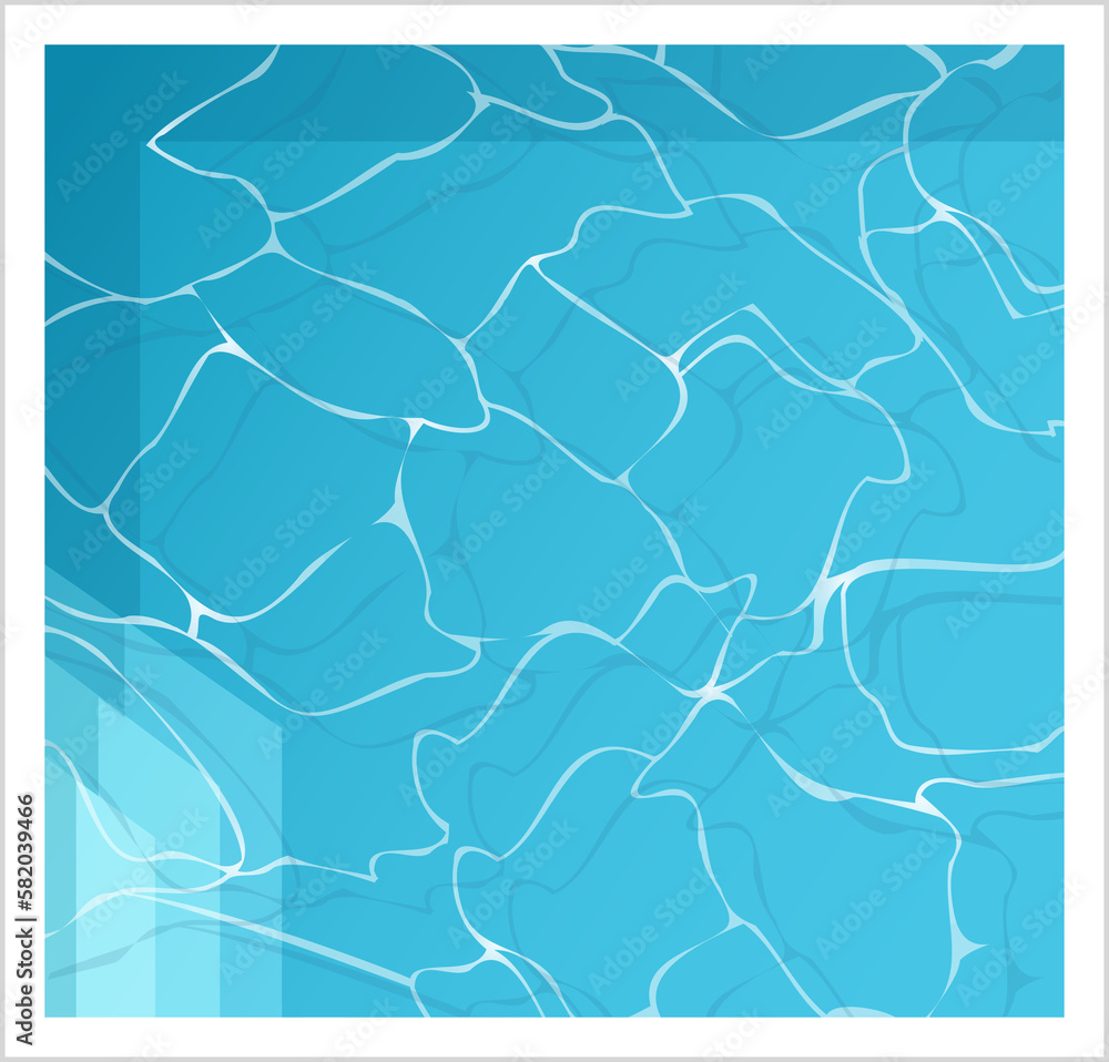 Swimming pool top view for design. Square form pool. PNG image. Flat ...