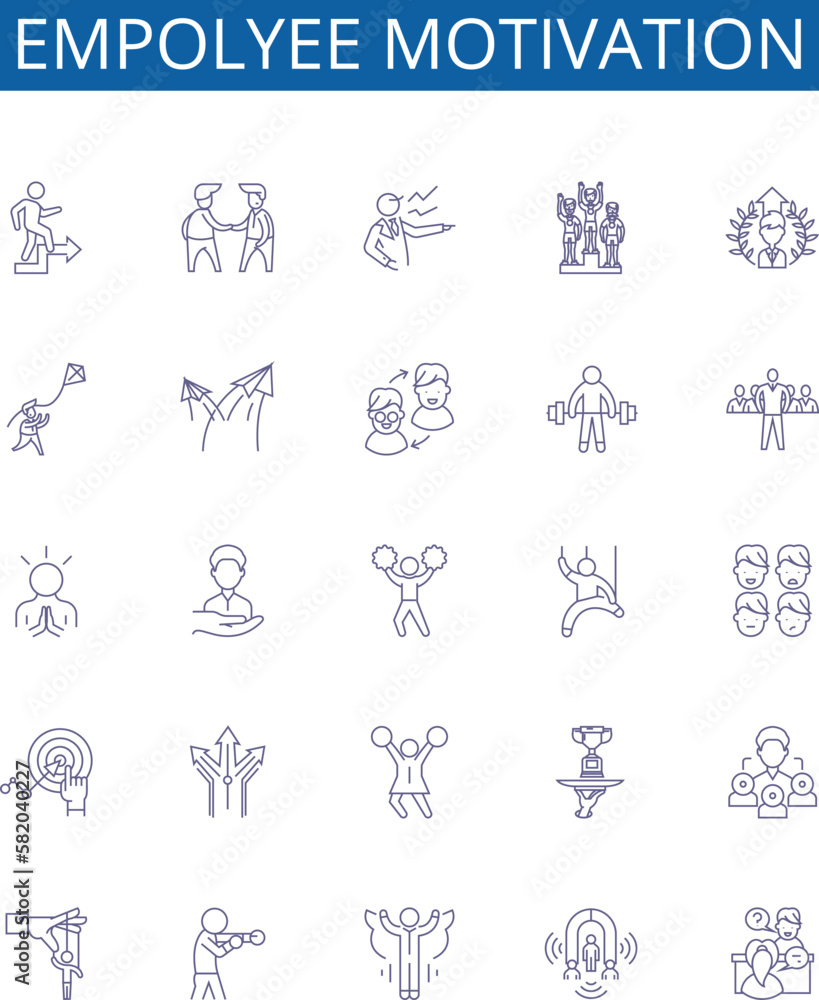 Empolyee motivation line icons signs set. Design collection of ...
