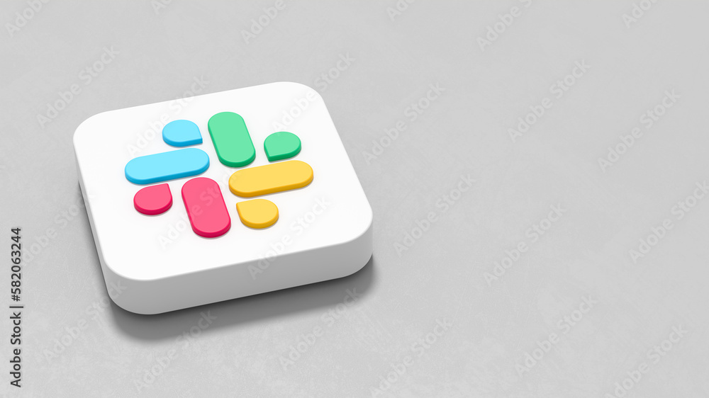 Slack App Icon on Gray Background with Copy Space Stock Illustration ...