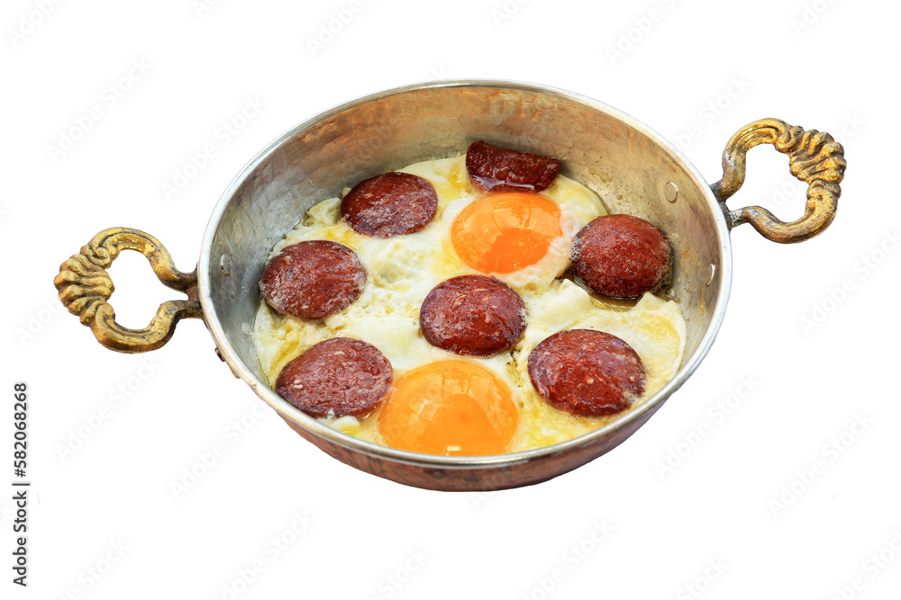 Turkish breakfast food, sahanda sucuk - sucuklu yumurta , Turkish ...