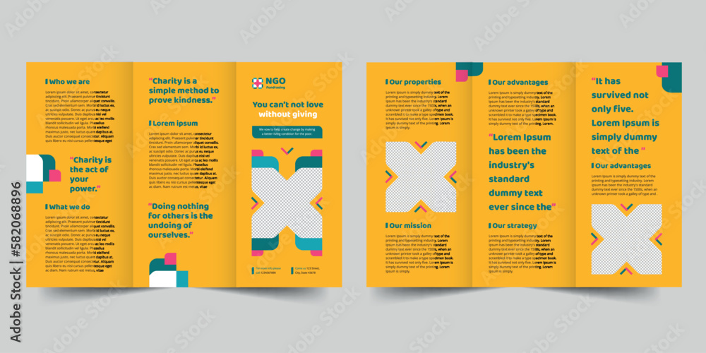 NGO trifold brochure template. A clean, modern, and high-quality design ...