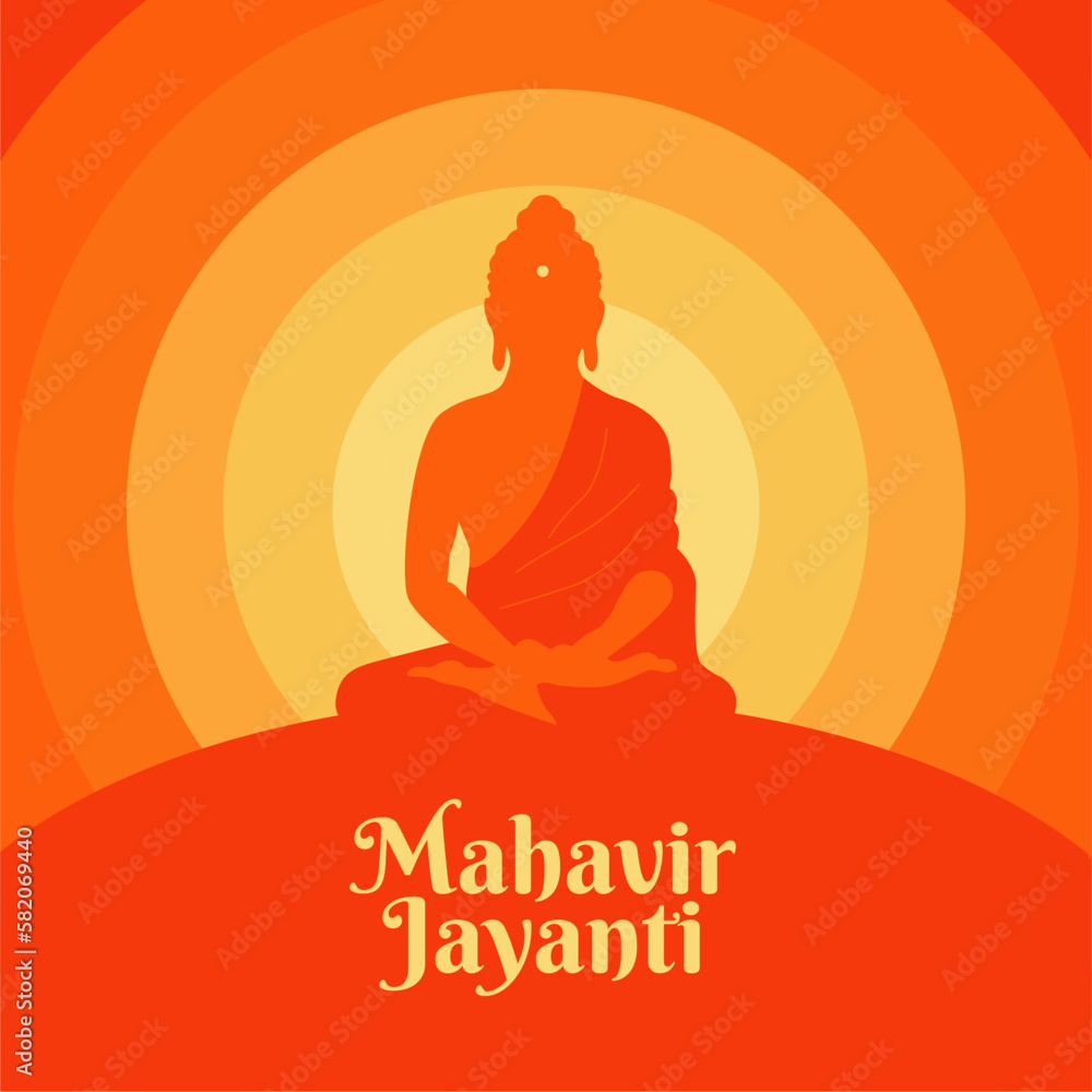 mahavir jayanti poster template indian festival Stock Vector | Adobe Stock