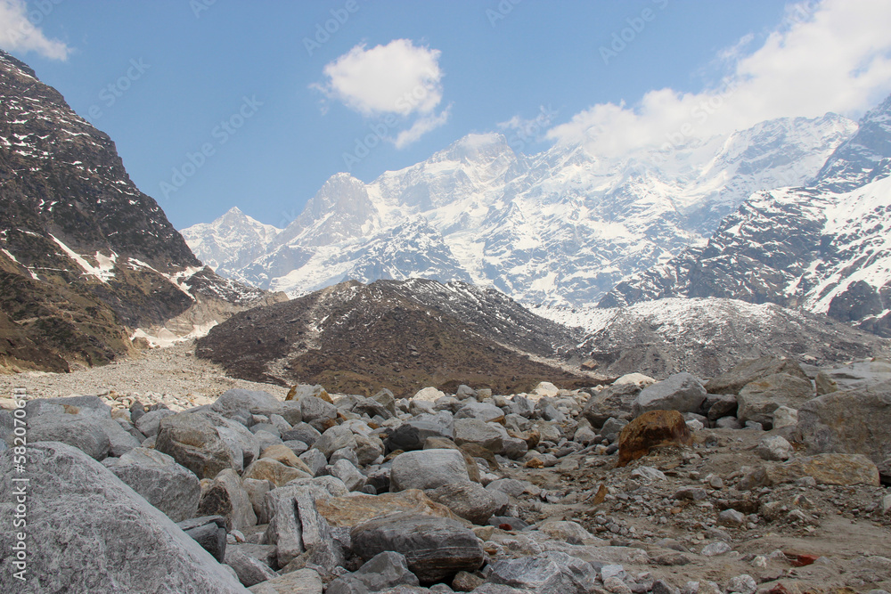 Kedarnath peak, Chorabari glacier area in Kedarnath. Kedarnath is a ...