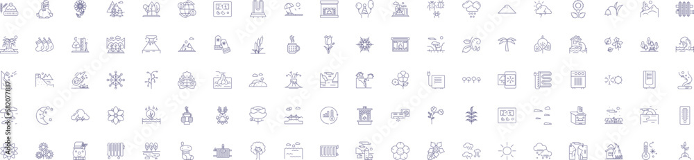 Climate line icons signs set. Design collection of Weather, Temperature ...