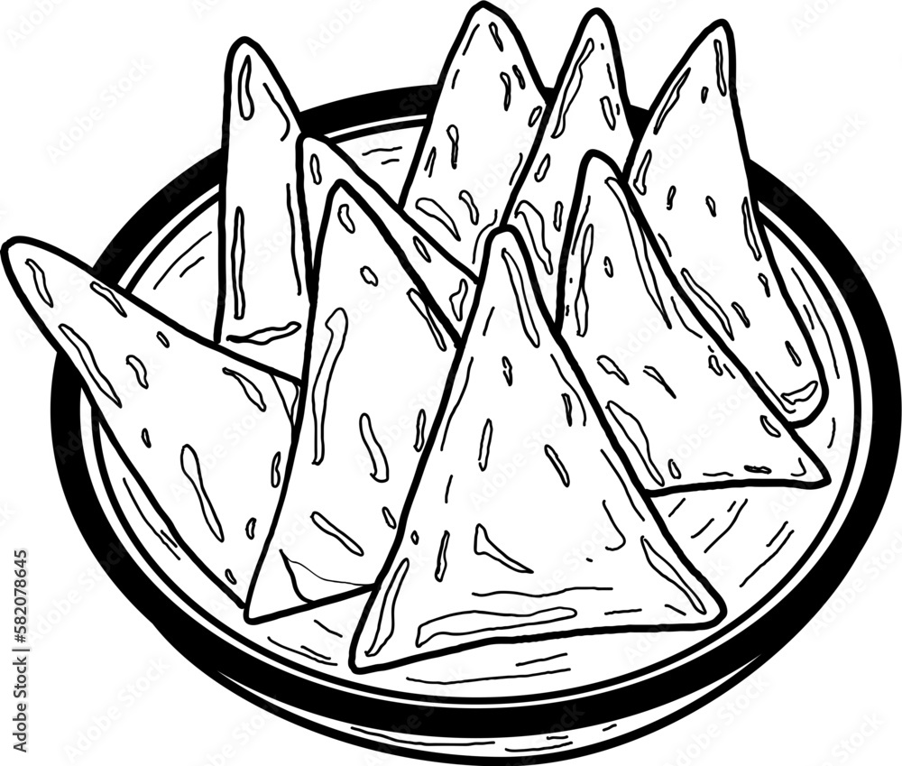 Samosa Food Illustration Stock Vector | Adobe Stock