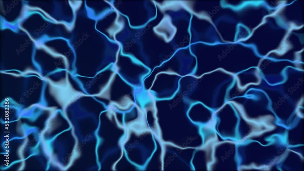 abstract liquid neon blue background, water surface texture motion ...