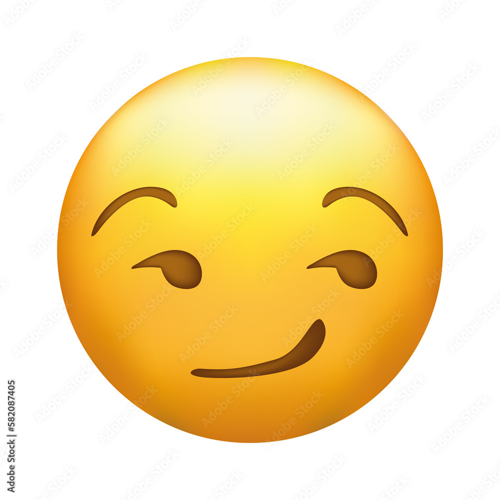 Single emoji icon. Fun icon. Enigmatic smile emoji icon. Emoticon ...