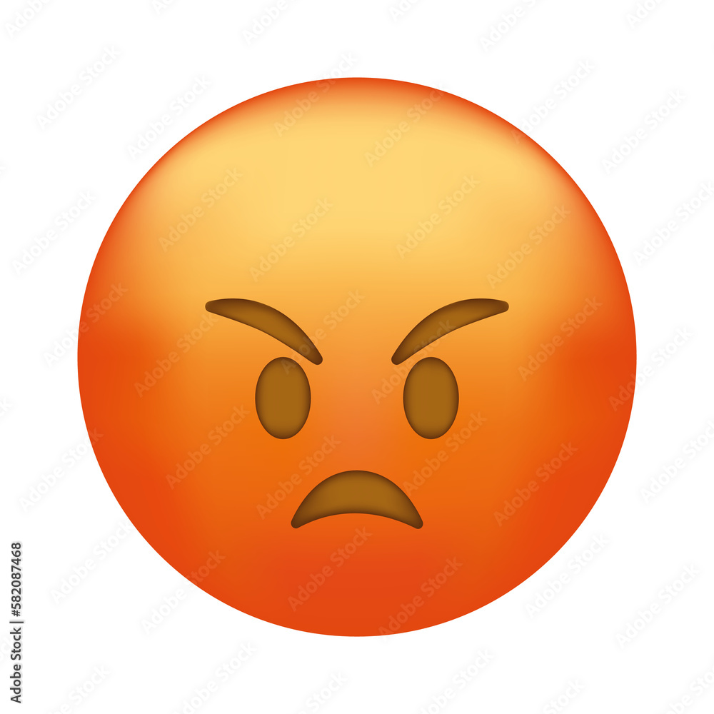 Angry face. Emoji. Cute emoticon isolated Stock Illustration | Adobe Stock