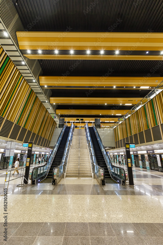 Metro underground station Woodlands of Thomson East Coast Line public ...