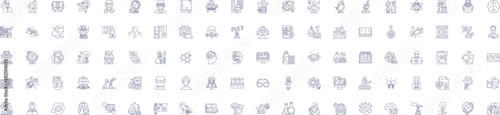 Laboratory line icons signs set. Design collection of Lab, Research ...