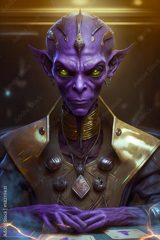 Concept art of an alien. Alien character concept. Stock Illustration ...