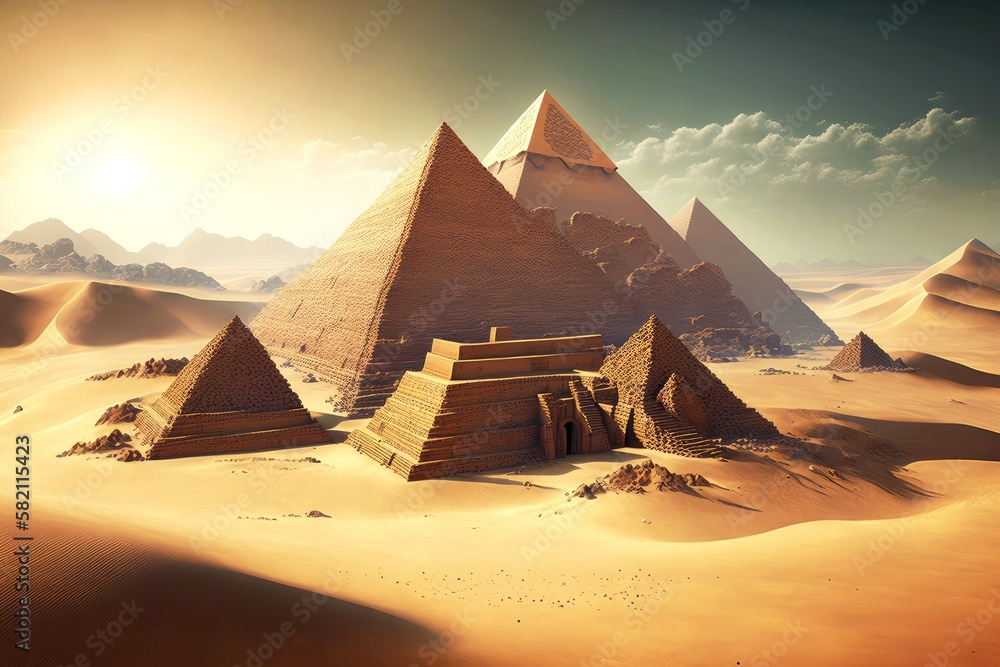 ancient egyptian pyramids as tombs for pharaohs, created with ...