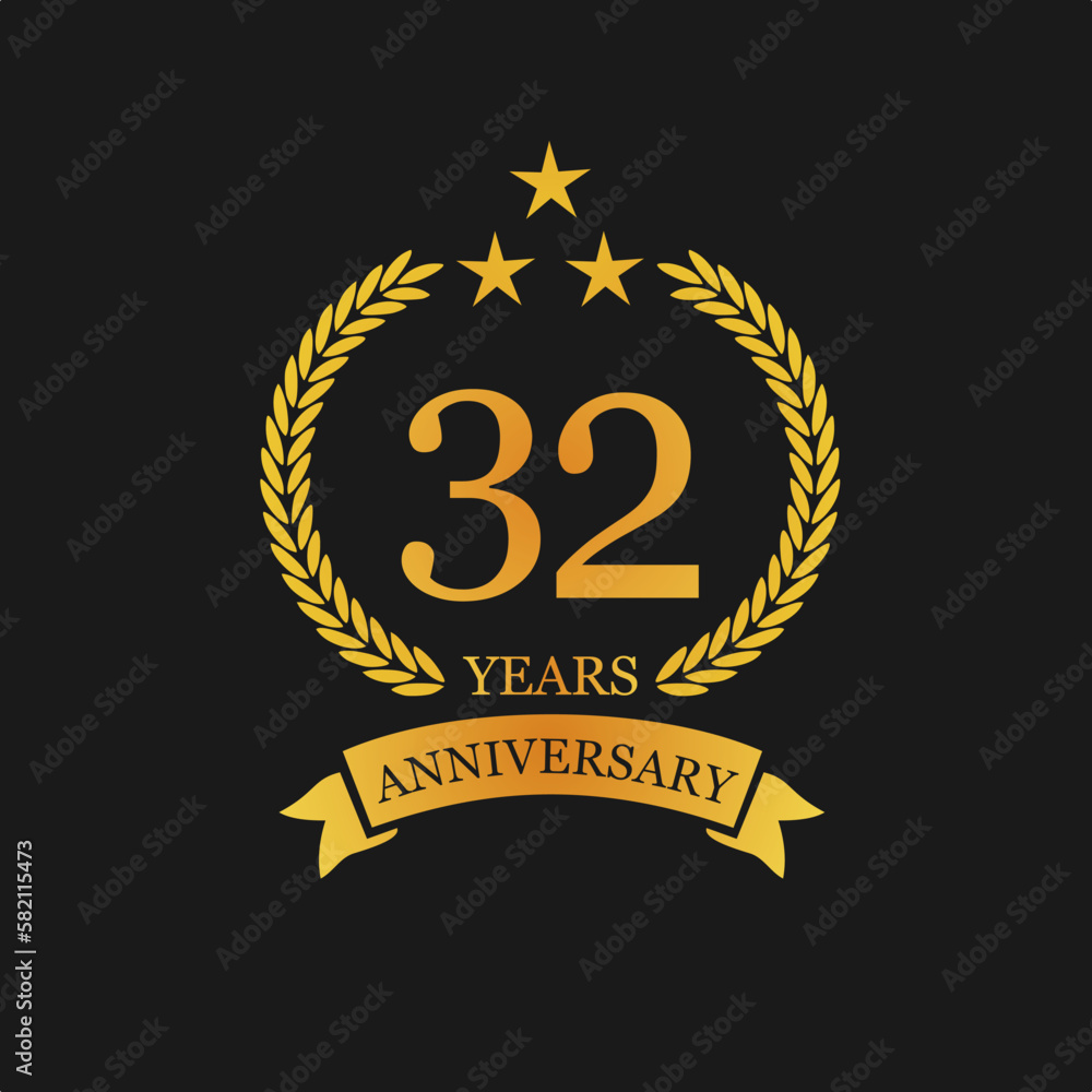 32 th Anniversary logo template illustration. suitable for you Stock ...