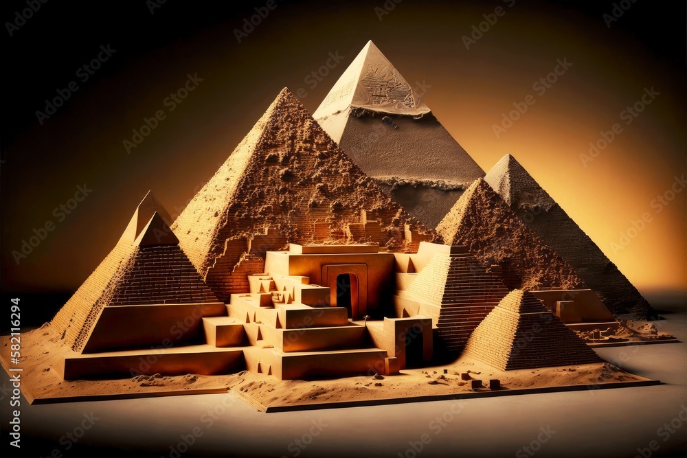 egyptian pyramids as monument of ancient art and architecture, created ...